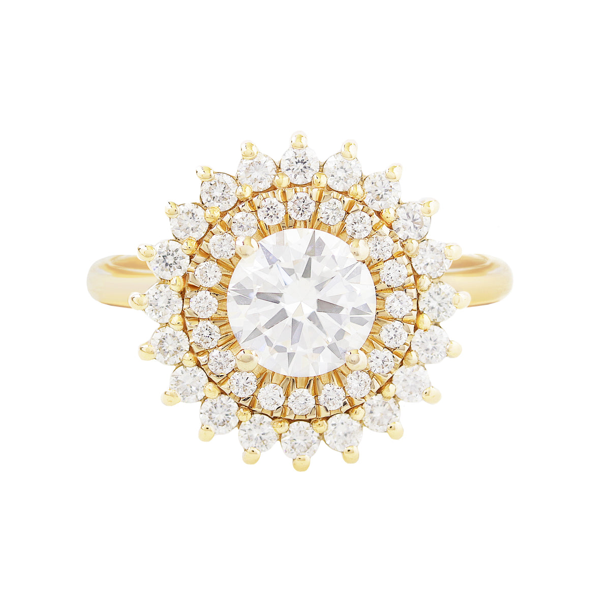 Round Diamond Double Halo Ballerina Engagement Ring, Veronica – sillyshinydiamonds