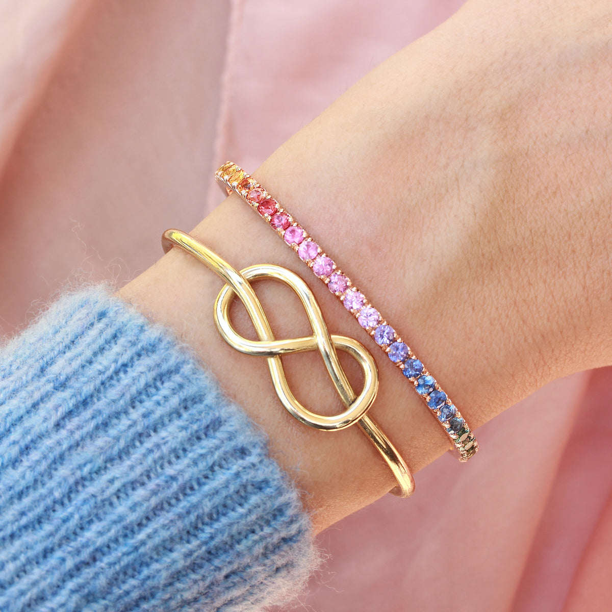 Large Infinity Knot Gold Cuff Bangle – sillyshinydiamonds