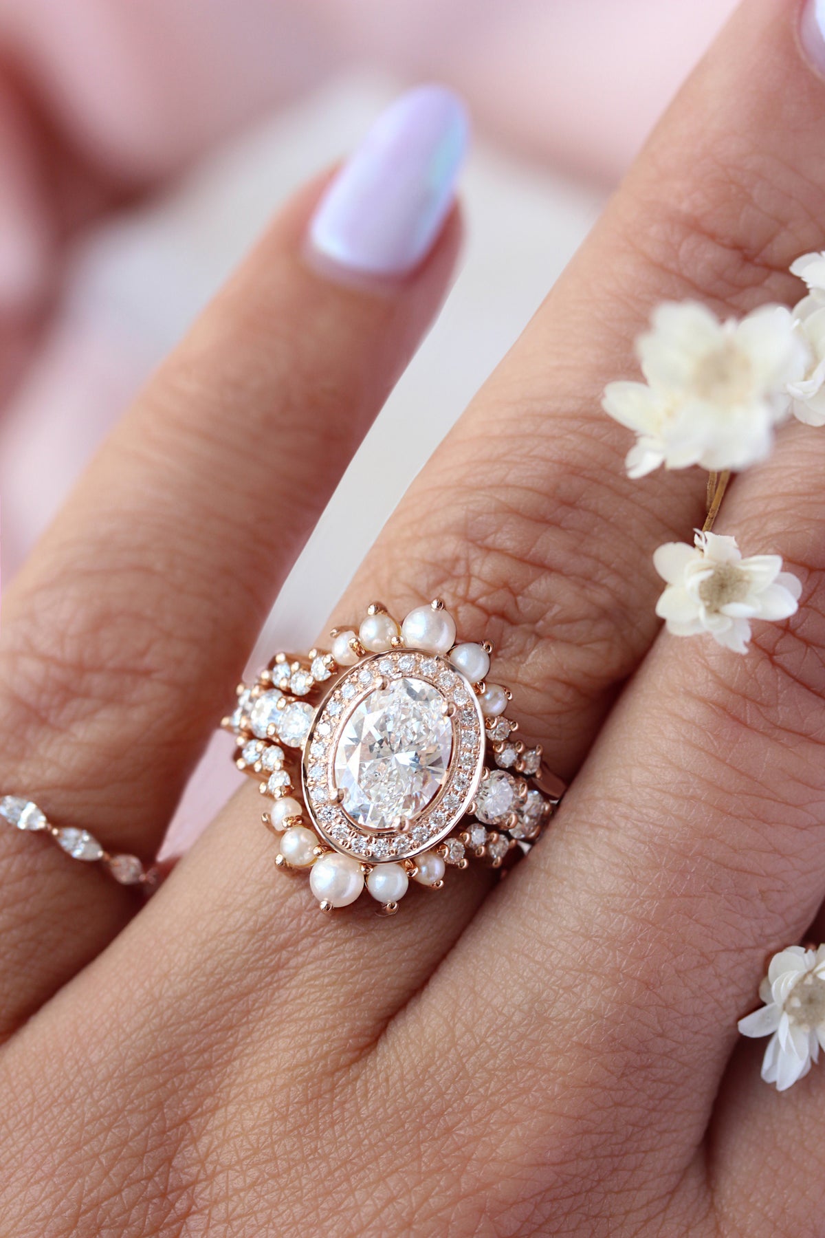 Pearls & Diamond Ring Guard Enhancer – sillyshinydiamonds