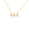 444 Angel Number Protection Gold Necklace with Beaded Detail Chain ...