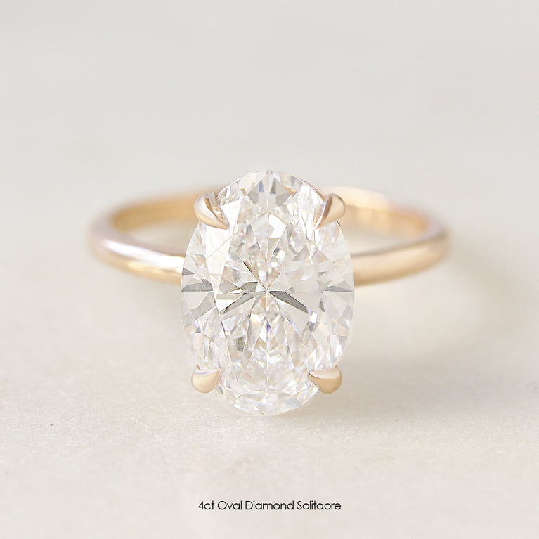 Solitaire 1ct / 2ct / 3ct / 4ct / 5ct Oval Diamond Classic Engagement – sillyshinydiamonds