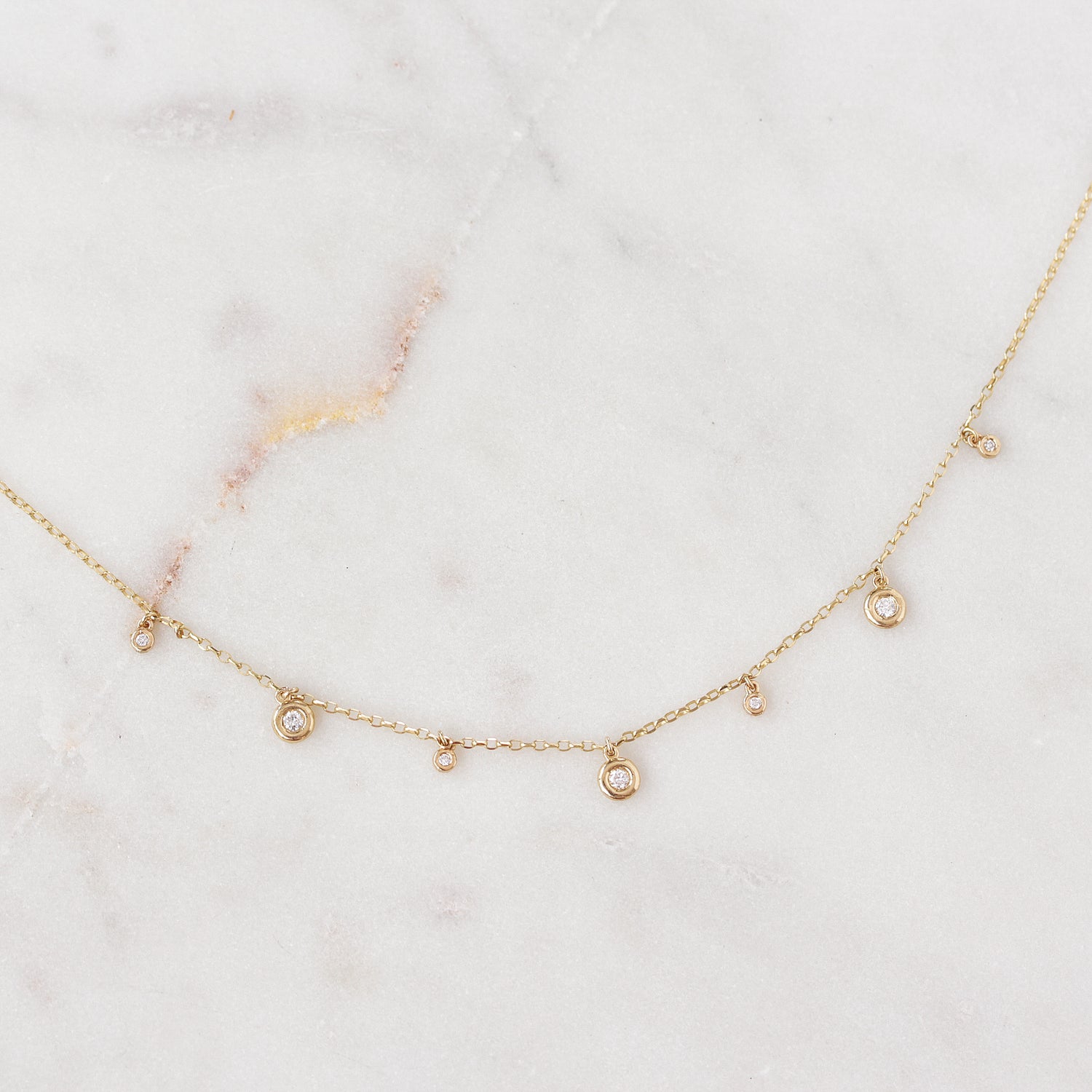 Diamond Drops Chain Necklace | sillyshinydiamonds