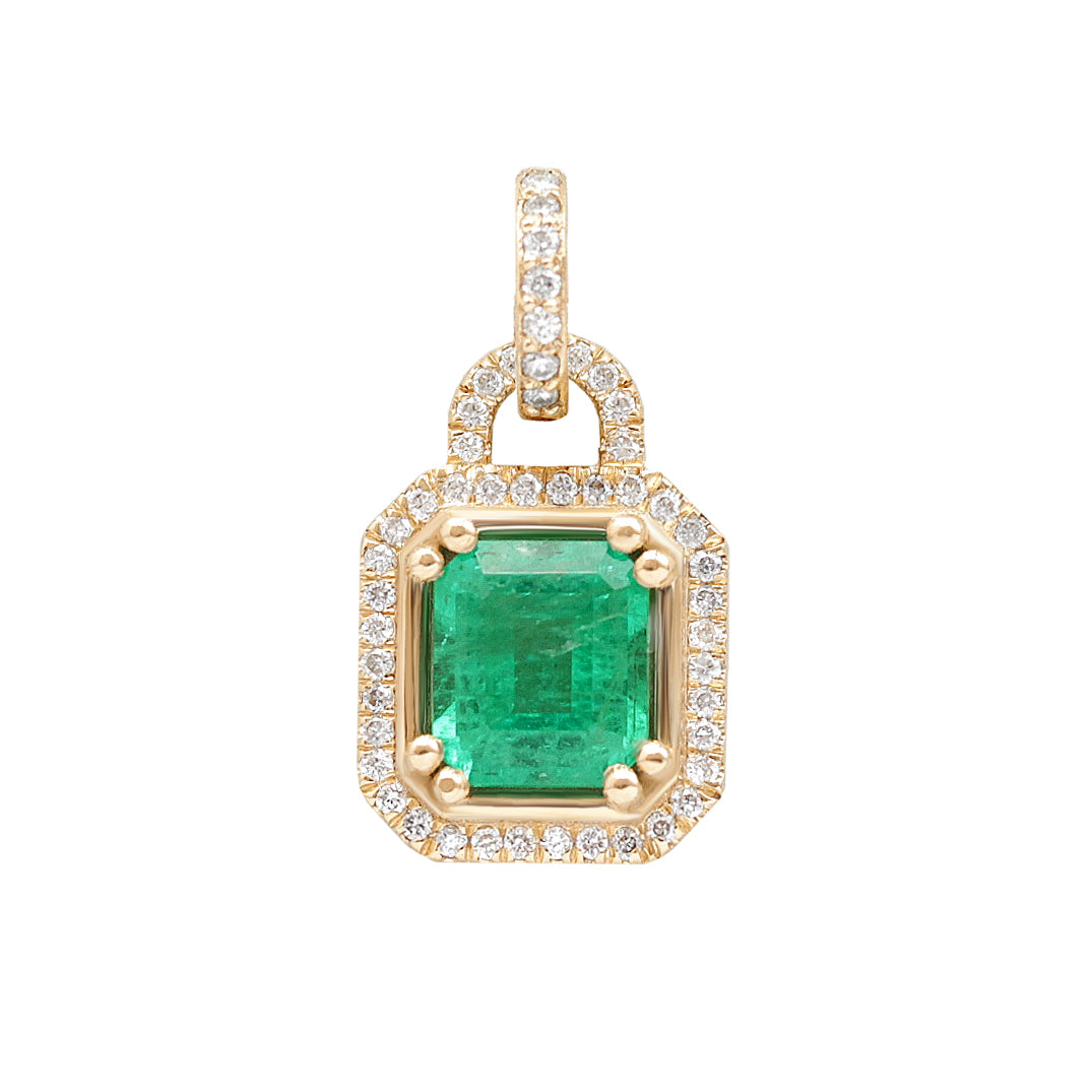 Emerald and Diamonds Lock Paperclip Necklace – sillyshinydiamonds