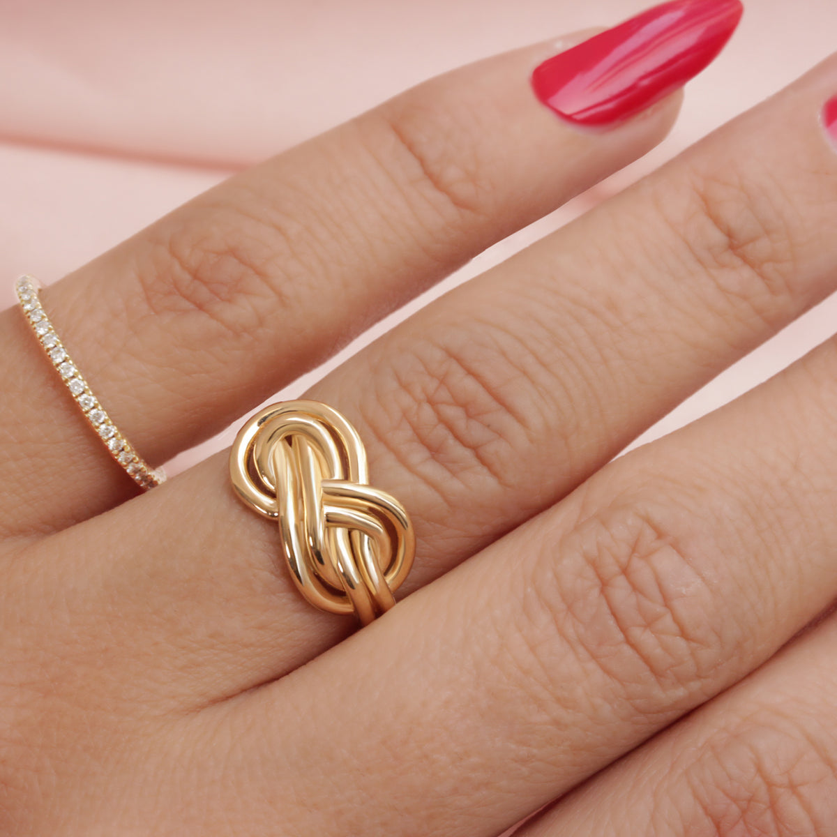 Double Infinity Knot Unique Wedding Gold Ring ♥ – sillyshinydiamonds