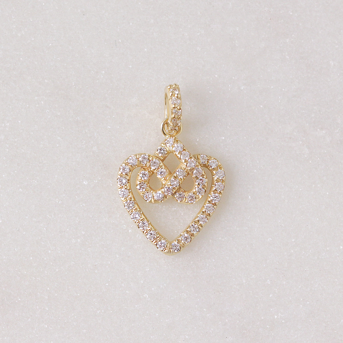 Infinity hearts lock knot dainty diamond pendant necklace ♥ ...