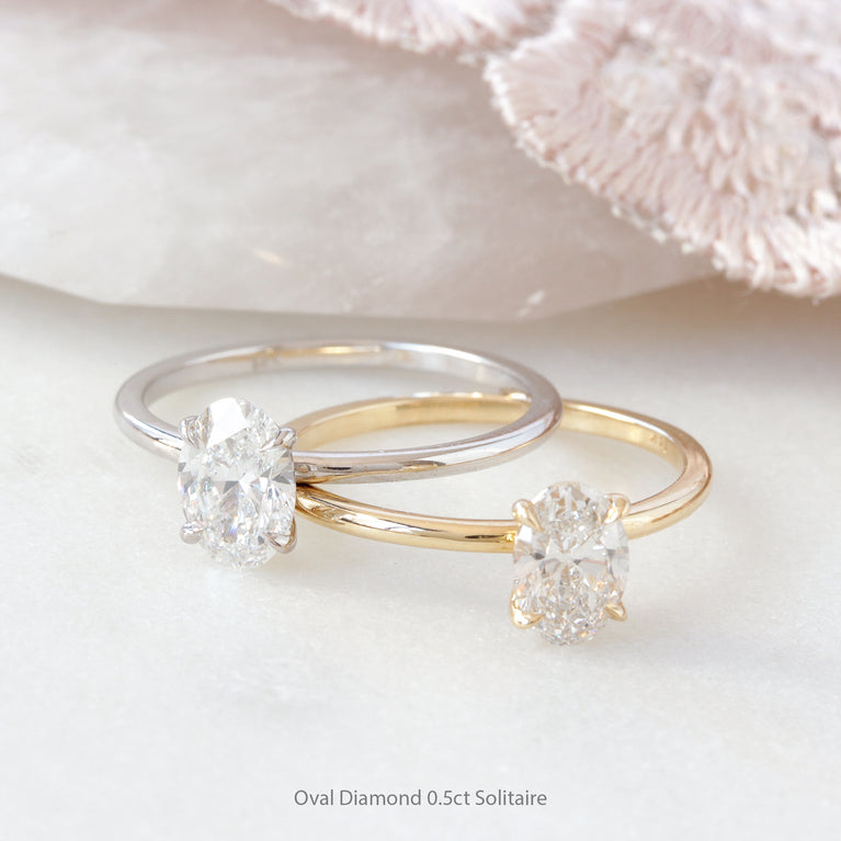 Solitaire 1ct / 2ct / 3ct / 4ct / 5ct Oval Diamond Classic Engagement – sillyshinydiamonds