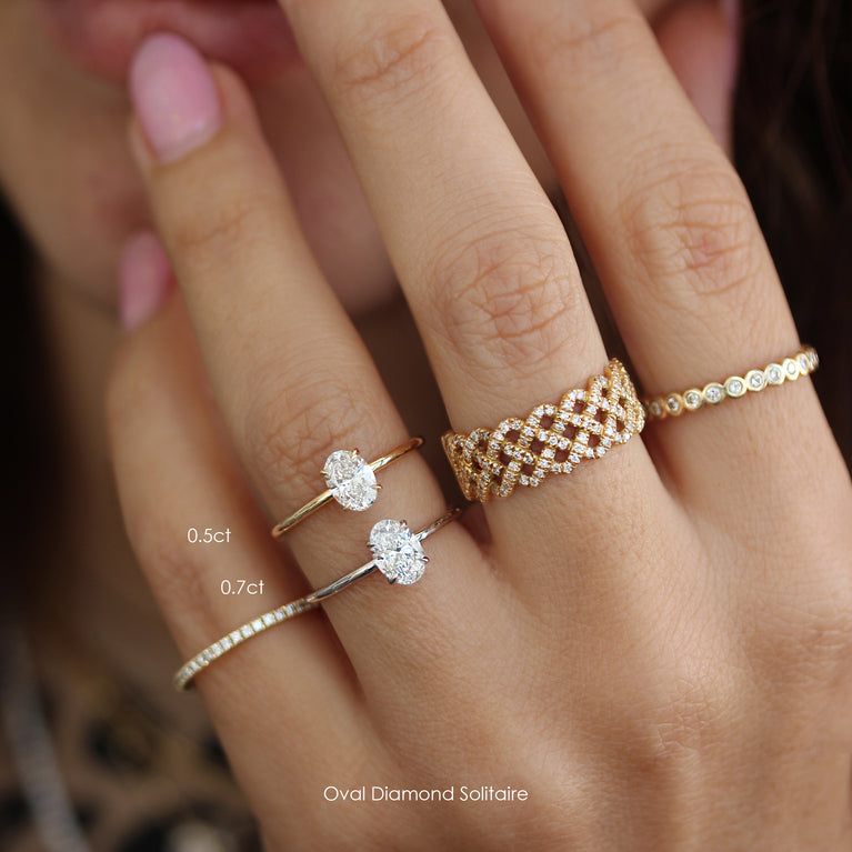 Solitaire 1ct / 2ct / 3ct / 4ct / 5ct Oval Diamond Classic Engagement – sillyshinydiamonds