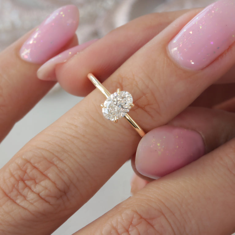 Solitaire 1ct / 2ct / 3ct / 4ct / 5ct Oval Diamond Classic Engagement – sillyshinydiamonds