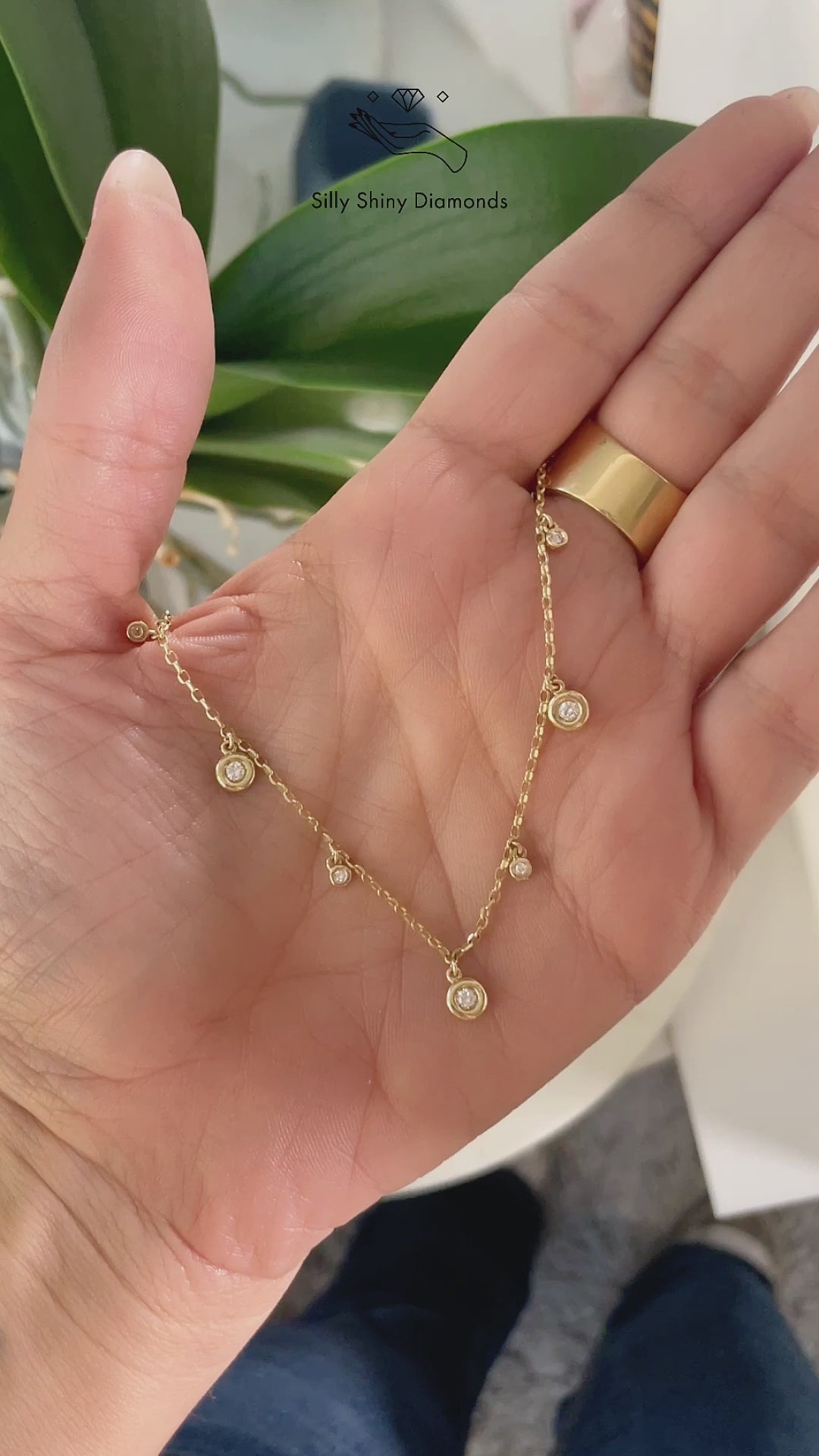 Diamond Drops Chain Necklace | sillyshinydiamonds