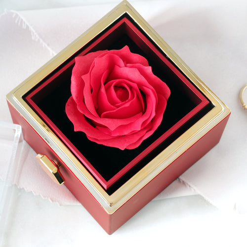 Turning Rose Proposal Ring Box - Jewelry Box | sillyshinydiamonds