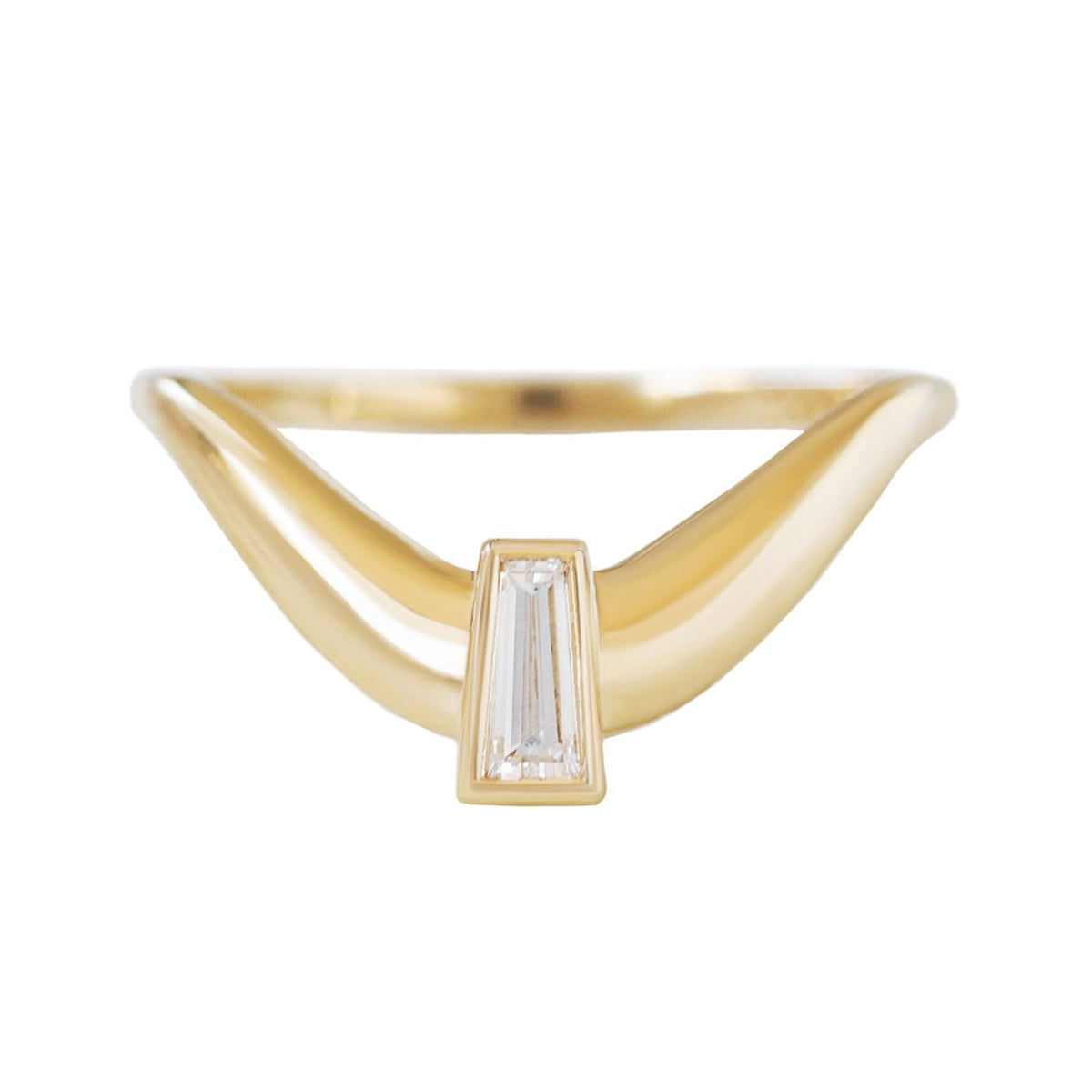 Taper Diamond Gold Curve Statement Wedding sideband Mila ♥ ...