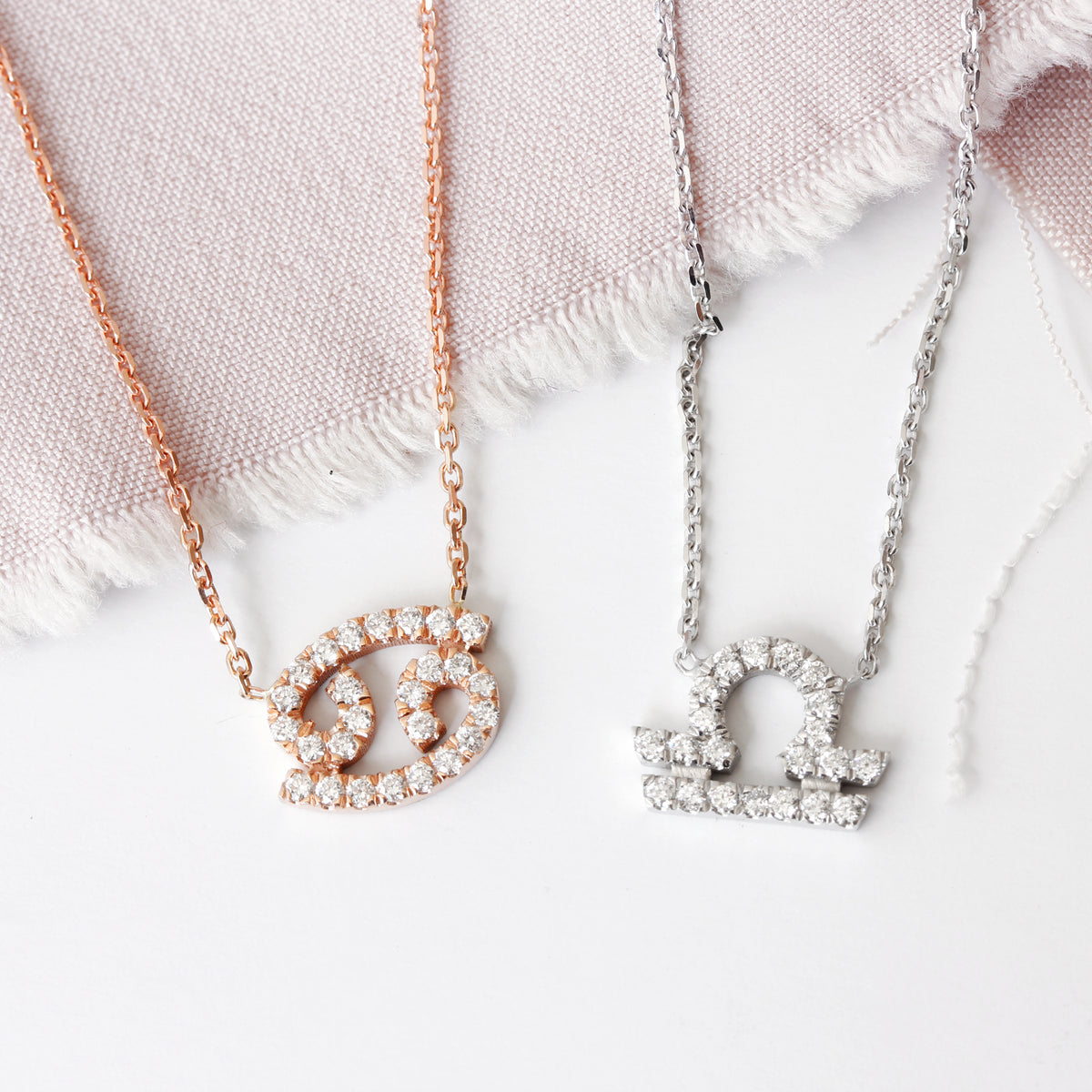 Small Zodiac Astrology Symbol Diamond Pendant Necklace | sillyshinydiamonds