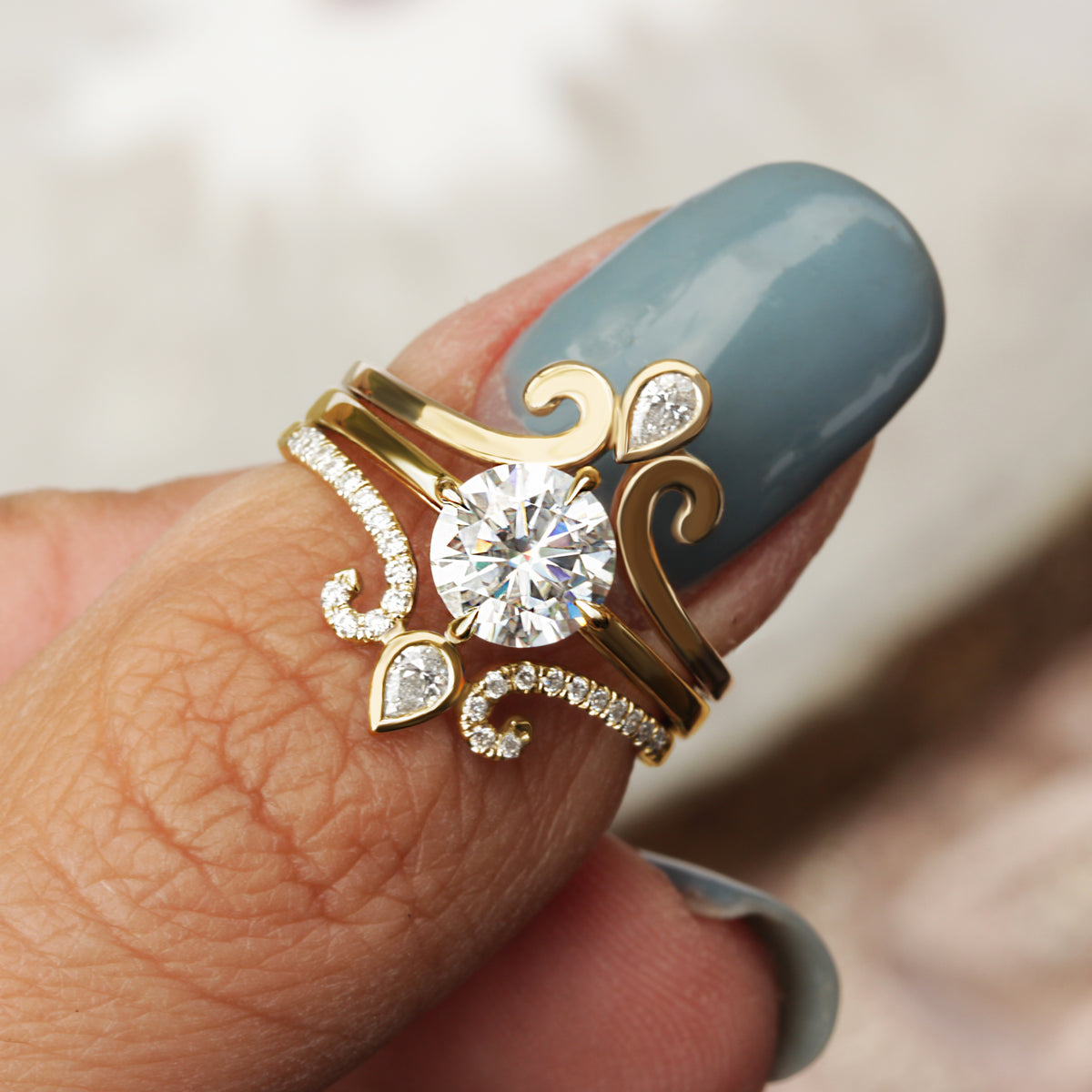 Pear Diamond Wedding Nesting Band - Ariel – sillyshinydiamonds