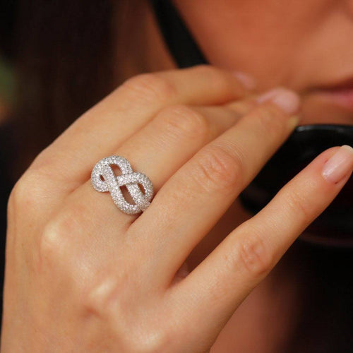 Statement Infinity Knot Diamond Ring | sillyshinydiamonds