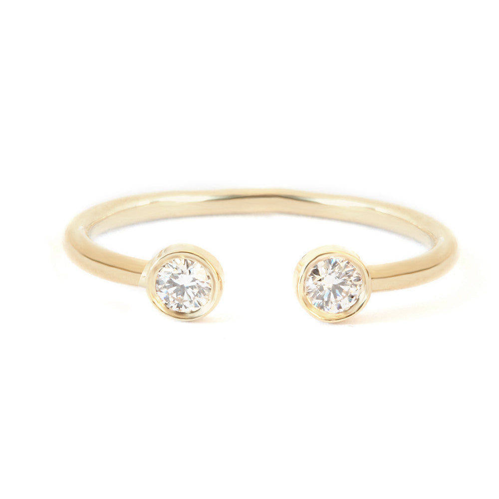 Two Diamond Open Cuff Ring ♥ – sillyshinydiamonds
