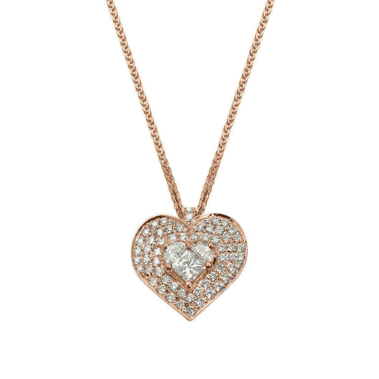 Lady Heart Diamond Double Halo Necklace ♥ – sillyshinydiamonds