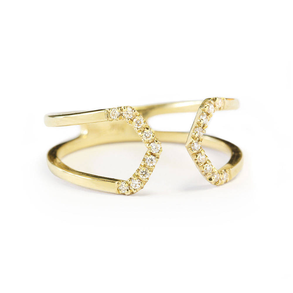 Tapered Diamond Cuff Ring – sillyshinydiamonds
