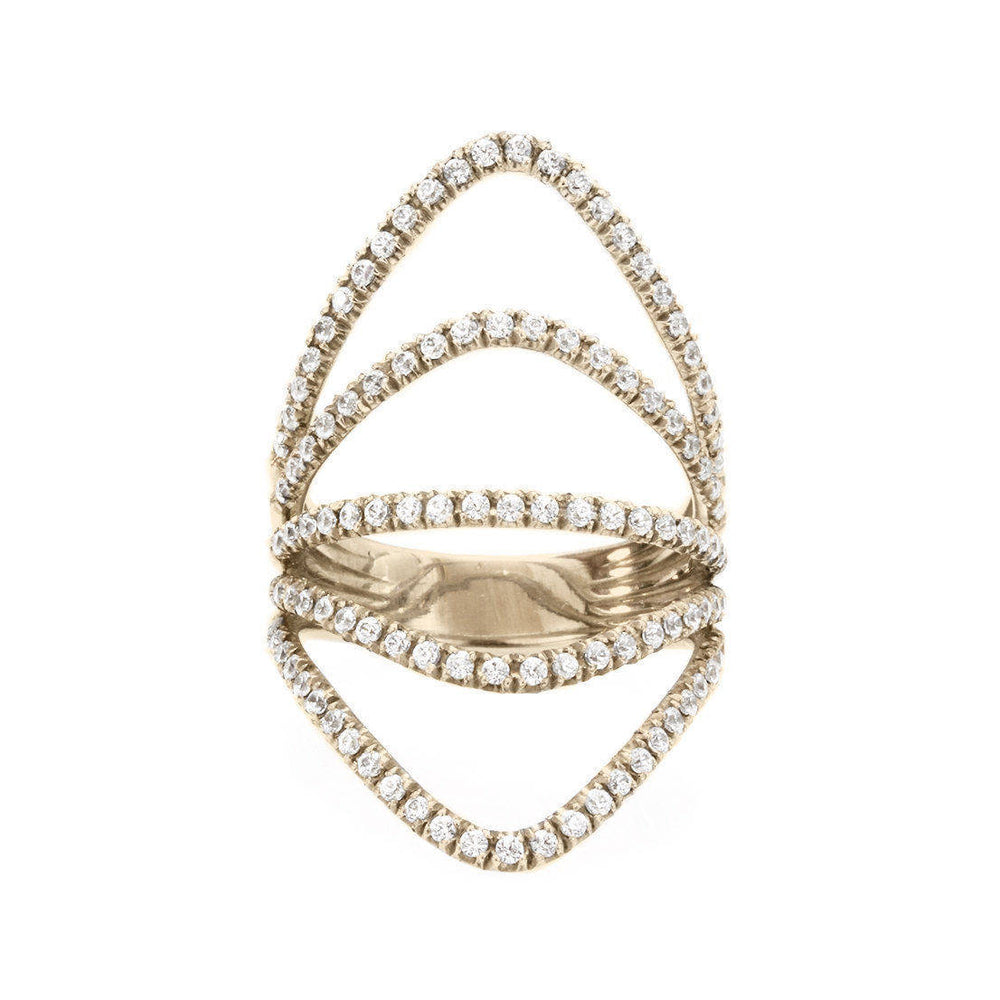 Curvy Diamonds Shield Lace Diamond Ring, Anniversary ring ♥ ...