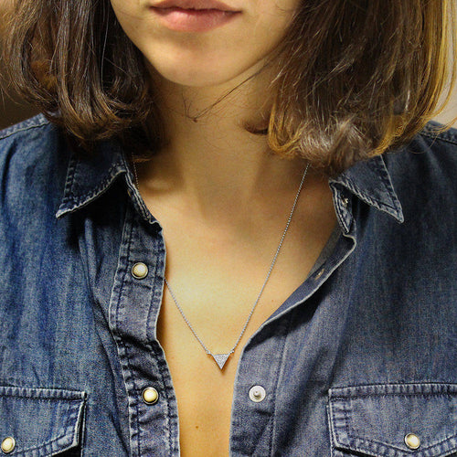 Triangle Diamond Pendant Necklace ♥ | sillyshinydiamonds
