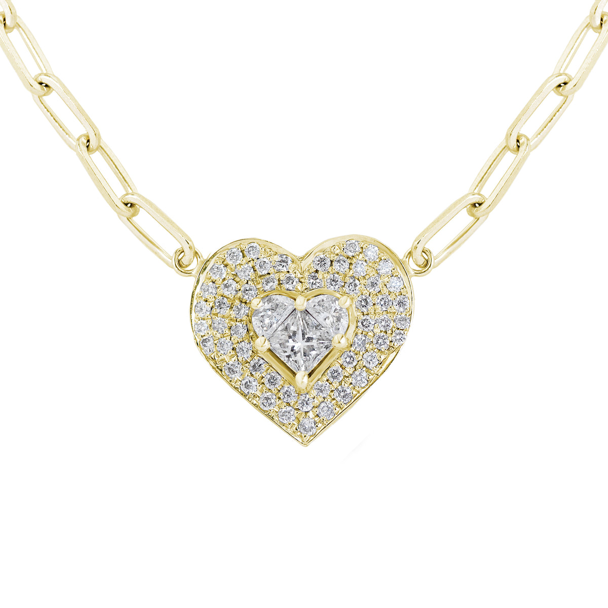 Lady Heart Diamond Double Halo Necklace ♥ – sillyshinydiamonds