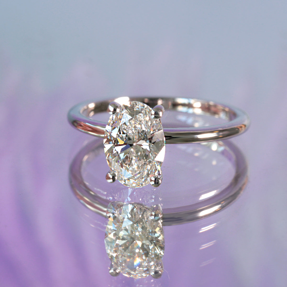 Solitaire Oval Diamond Classic Engagement Ring | sillyshinydiamonds