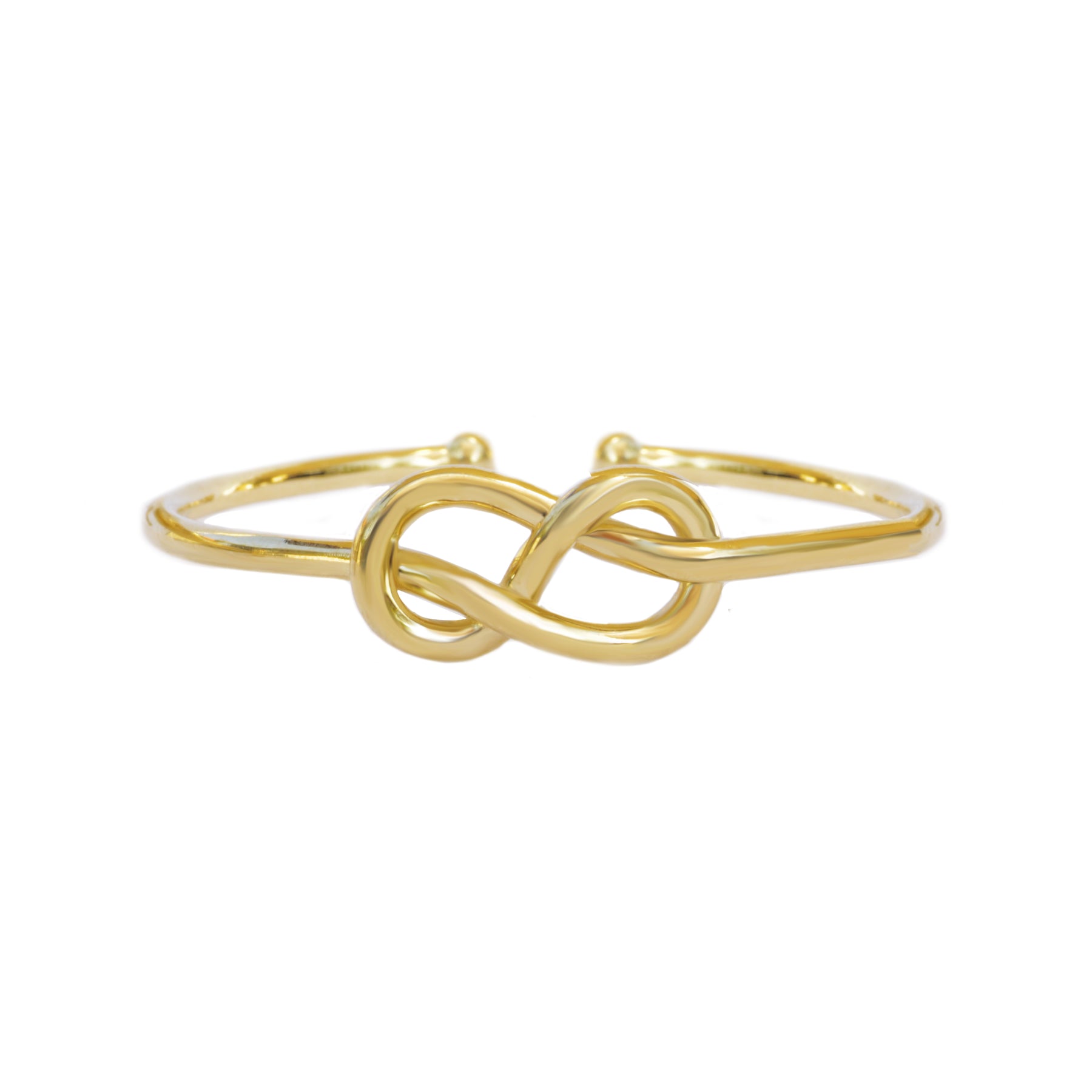 Small Infinity Knot Gold Cuff Bangle | sillyshinydiamonds