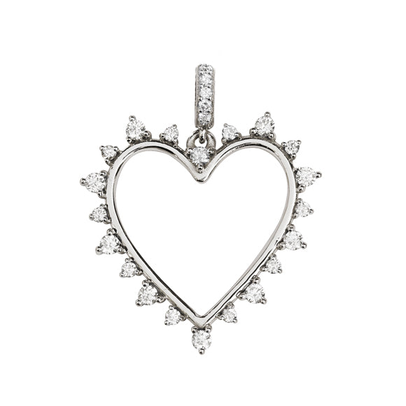 Sparkly Heart Diamond Charm Bar | sillyshinydiamonds